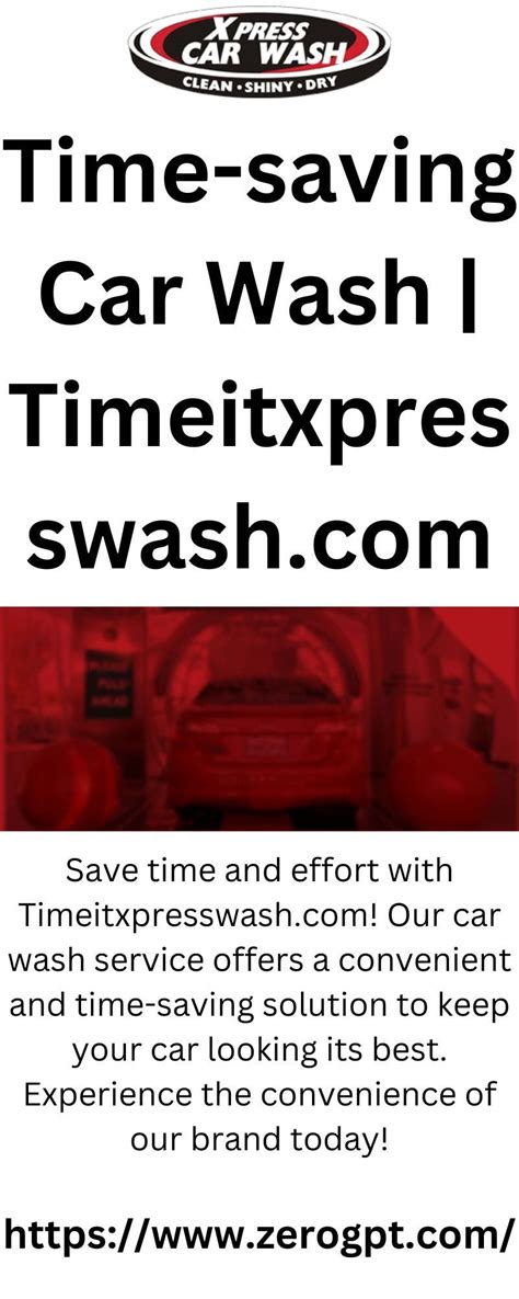 Efficiency And Quality Time Saving Car Wash Vs Hand Car Wash By Timeitxpress Wash Sep