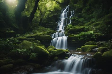 Premium Photo Ai Generated Image A Cascading Waterfall Hidden Deep