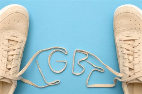Premium Photo Women Sneakers With Laces In Lgbt Text