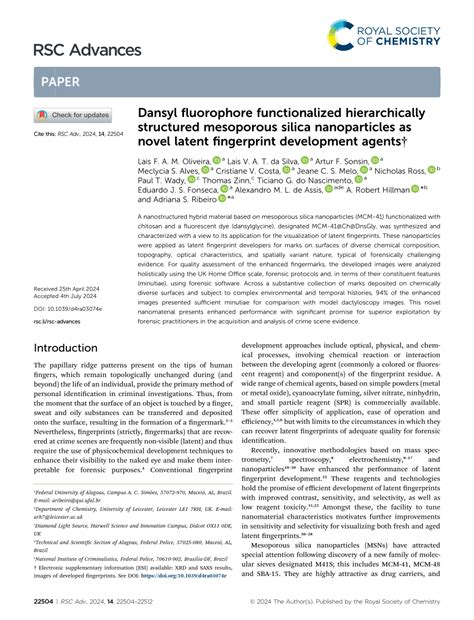 Pdf Dansyl Fluorophore Functionalized Hierarchically Structured