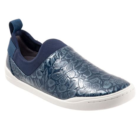 Softwalk Maya S2154 918 Womens Blue Leather Slip On Lifestyle Sneakers