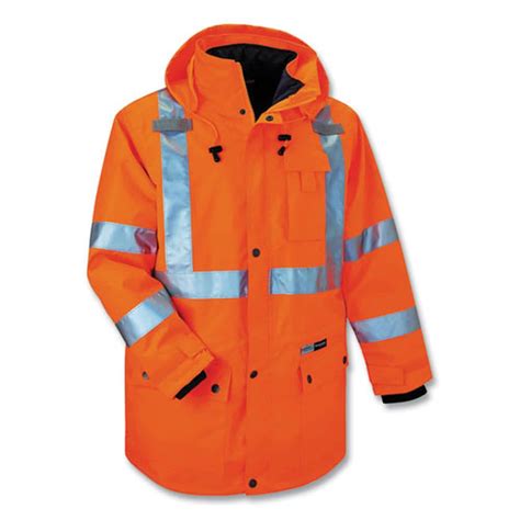 Ergodyne Glowear 8385 Extra Large Orange Class 3 Hi Vis 4 In 1 Jacket