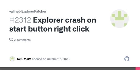 Explorer Crash On Start Button Right Click · Issue 2312 · Valinet