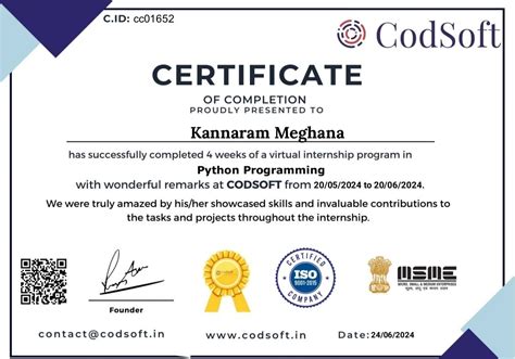 Kannaram Meghana On Linkedin Pythonprogramming Internship Coding Techskills