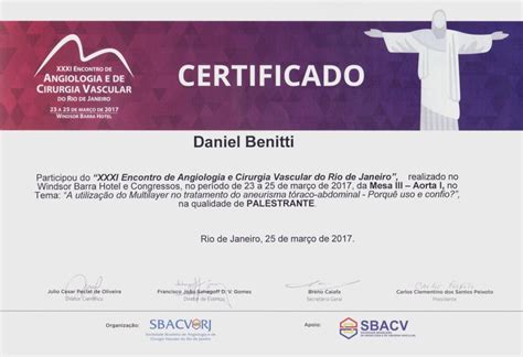 XXXI Encontro de Angiologia e Cirurgia Vascular do Rio de Janeiro Cirurgião Vascular