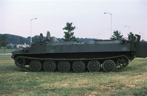 A Left Side View Of A Soviet Mt Lb Multi Purpose Tracked Vehicle On