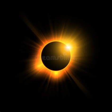 Sun Full Eclipse On Black Sky Stock Vector Illustration Of Star