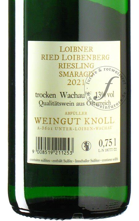 Riesling Ried Loibenberg Smaragd 2021 Knoll Weinfurore