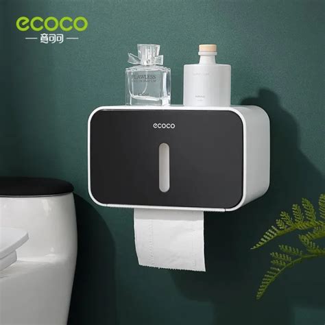 Ecoco ที่ใส่ทิชชู่กันน้ำ กล่องทิชชู่ในห้องน้ำ ติดผนัง ไม่ต้องเจาะผนัง