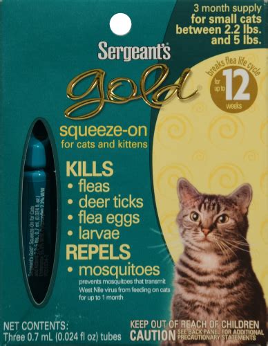 Sergeants Gold Flea And Tick Squeeze On For Cats And Kittens 3 Count