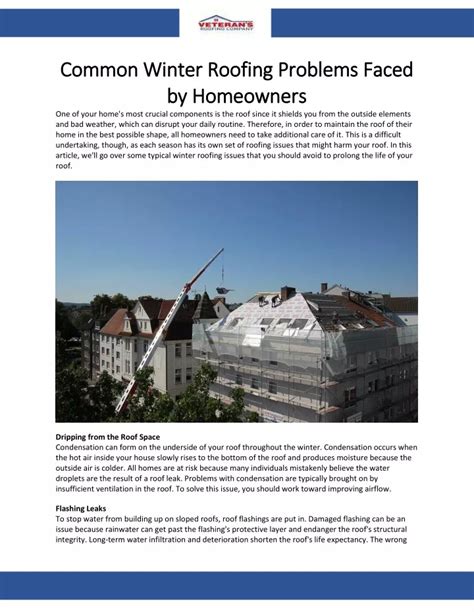 PPT Common Winter Roofing Problems Faced By Homeowners PowerPoint