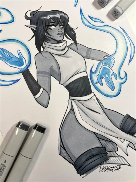 Kassarie On Twitter Lona Casting A Spell 💙🔥 Greyscale Version I Did