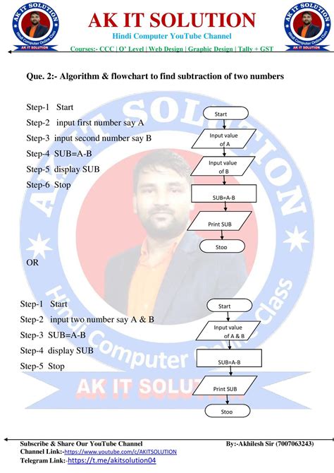 example of algorithm and flowchart 2 o level notes
