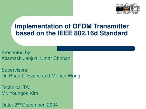 Ppt Implementation Of Ofdm Transmitter Based On The Ieee 80216d