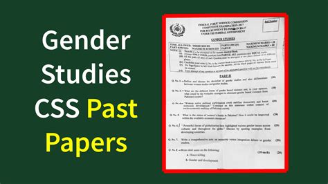 Gender Studies Css Past Papers