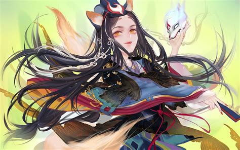 Anime Fox Girl With Black Hair