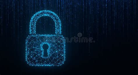 Digital Lock Cybersecurity Concept Network Security And Data Protection