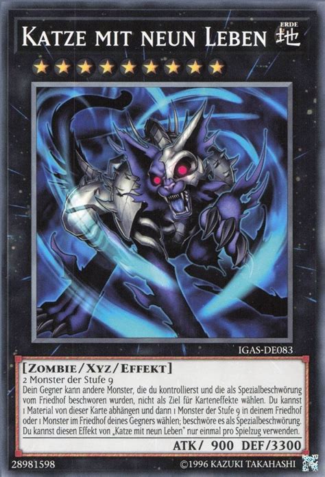 Recollectibles Sammelkarte Yugioh Karte Katze Mit Neun Leben Deutsch