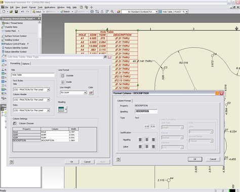 Hole Table Precision Autodesk Community