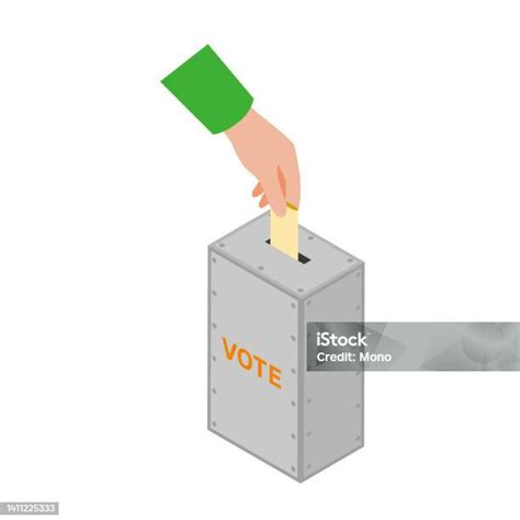 투표용지와 투표함을 넣는 손 2 3차원 형태에 대한 스톡 벡터 아트 및 기타 이미지 3차원 형태 Referendum 결정 Istock