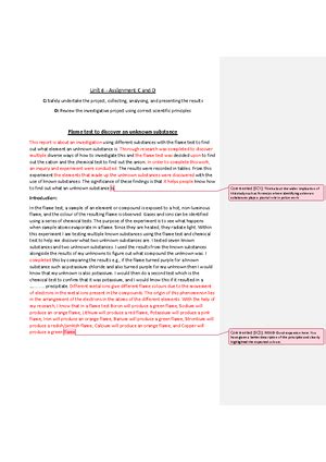 Unit 8 Assignment 1 BTEC Pearsons Applied Science Coursework 2021 2023 Unit 8 Unit 8