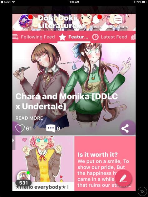 Chara And Monika Ddlc X Undertale Doki Doki Literature Club Amino