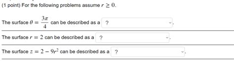 Solved Point For The Following Problems Assume R The Chegg
