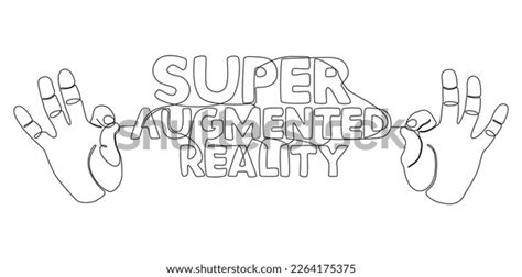 One Continuous Line Hand Super Augmented Stock Vector Royalty Free