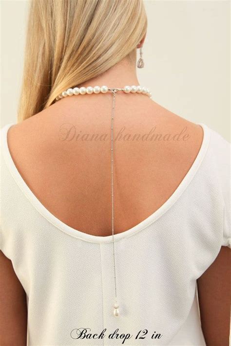 Bridal Back Drop Necklacebridal Necklace Earrings Setwedding Jewelry