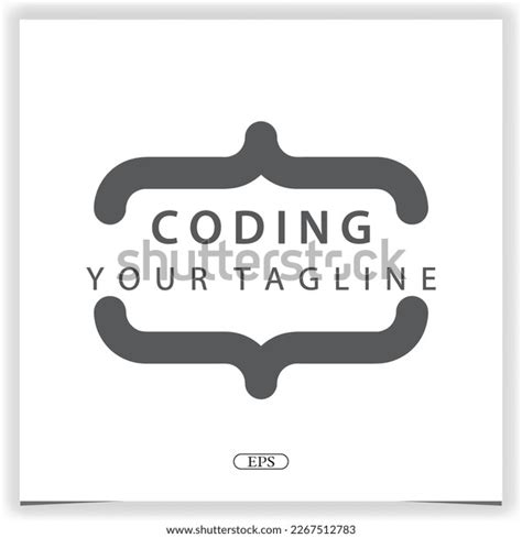 Simple Coding Programmer Logo Premium Elegant Stock Vector Royalty