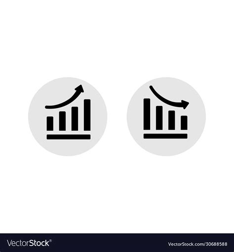 Growth Graph Business Decline Or Diagram Vector Image