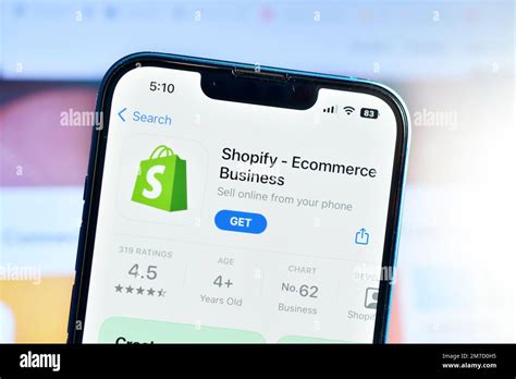 New Delhi India January 07 2023 Shopify App On Phone Used To
