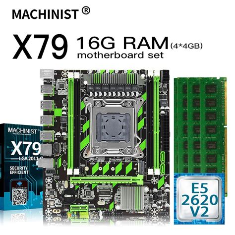 MACHINIST X79 Desktop Motherboard LGA 2011 Set Kit With Intel Xeon E5 2620 V2 Processor And 16G