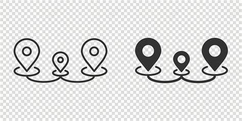 Flat Gps Map Pin Icon On White Background Vector Plan Traffic