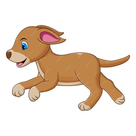 Desenho De Cachorro Feliz Correndo Vetor Premium
