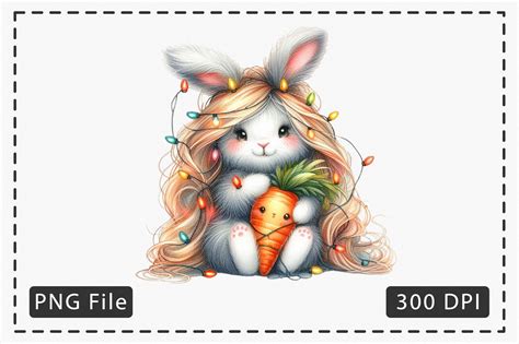 Watercolor Bunny Carrot Clipart Graphic By Liustorecraft · Creative Fabrica
