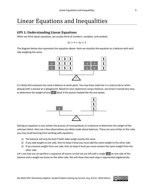 my math gps elementary algebra guided problem solving 2016 edition