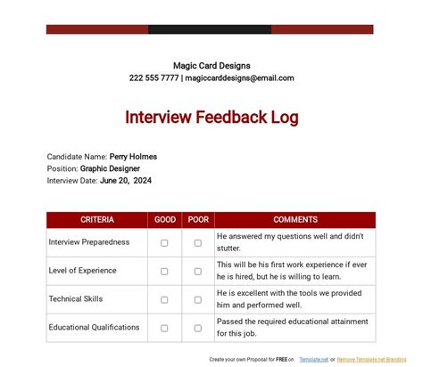 Interview Feedback Log Template In Word Google Docs Apple Pages Download Template Net