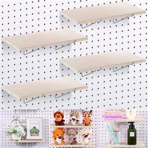 4 Set Large Pegboard Shelf Kit Fiberboard Pegboard Shelves Storage Wall