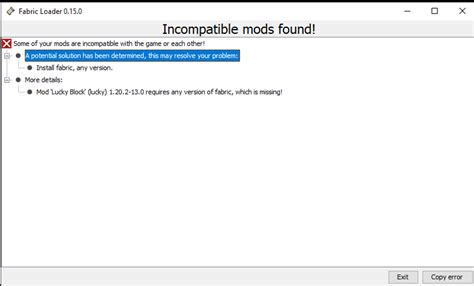 Getting This Error All I Got Was The Lucky Block Mod Which Is For And I Installed