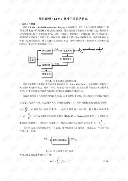 线性调频（lfm）脉冲压缩雷达仿真资源 Csdn下载