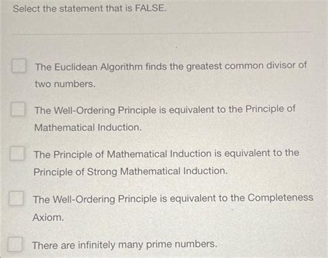 Solved Select The Statement That Is FALSE The Euclidean Chegg