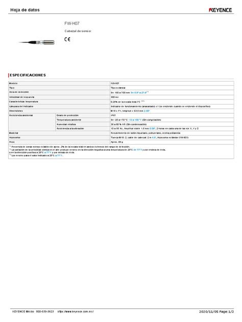 Fw H07 Datasheet Pdf Física Aplicada E Interdisciplinaria