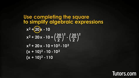 Completing The Square 7 Easy Steps Video Examples