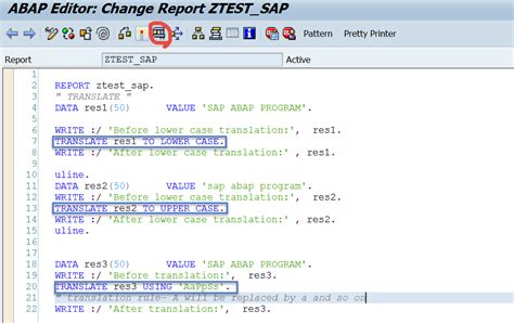 String Operation Translate SAPCODES