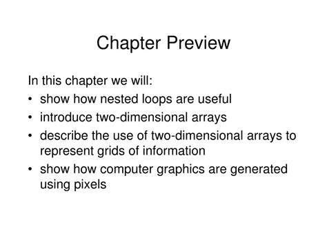 Ppt Chapter 9 Nested Loops And Two Dimensional Arrays Powerpoint