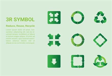 Símbolo 3r reducir reutilizar reciclar el concepto 4586427 Vector en