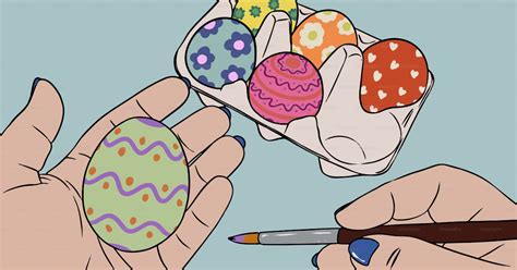 가위와 장식된 달걀이 담긴 용기를 들고 있는 한 쌍의 손 벡터 Unsplash의 예술 이미지