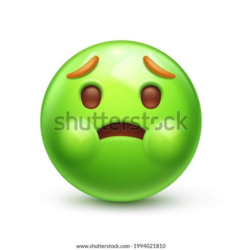 Holding Back Vomit Emoji Green Emoticon Stok Vektör Telifsiz 1994021810