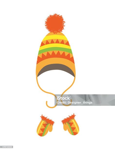 겨울 따뜻한 모자와 장갑 겨울이나 가을을 위한 옷 추운 날씨에 세련된 옷 웹 및 모바일 디자인을 위한 아이콘 세트 응원술에 대한 스톡 벡터 아트 및 기타 이미지 Istock